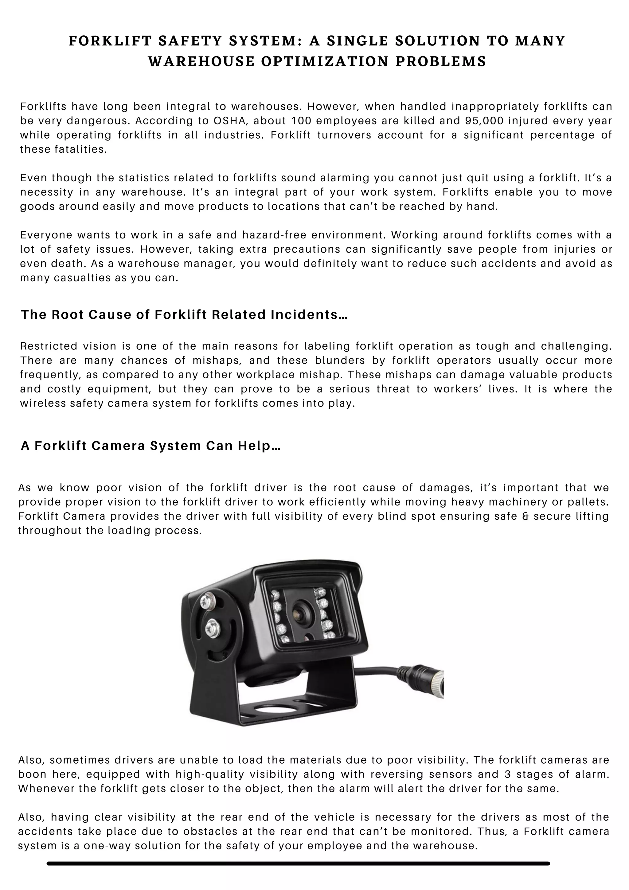 Forklift safety system a single solution | PDF