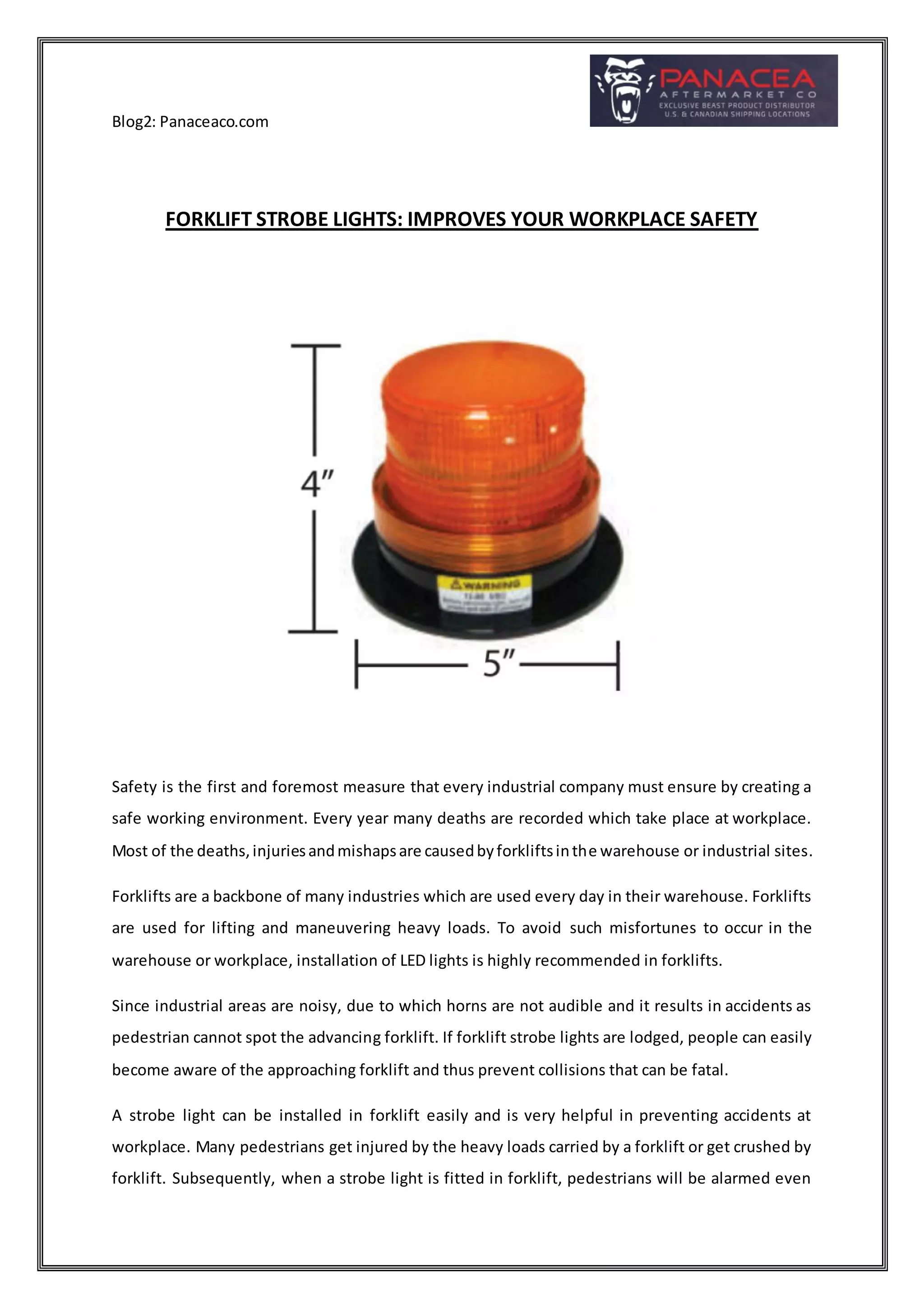 Forklift strobe lights improves your workplace safety | PDF