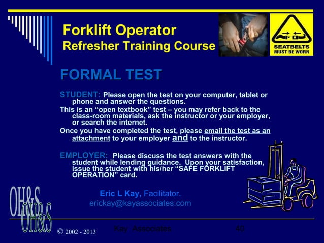 Forklift training - refresher course | PPT