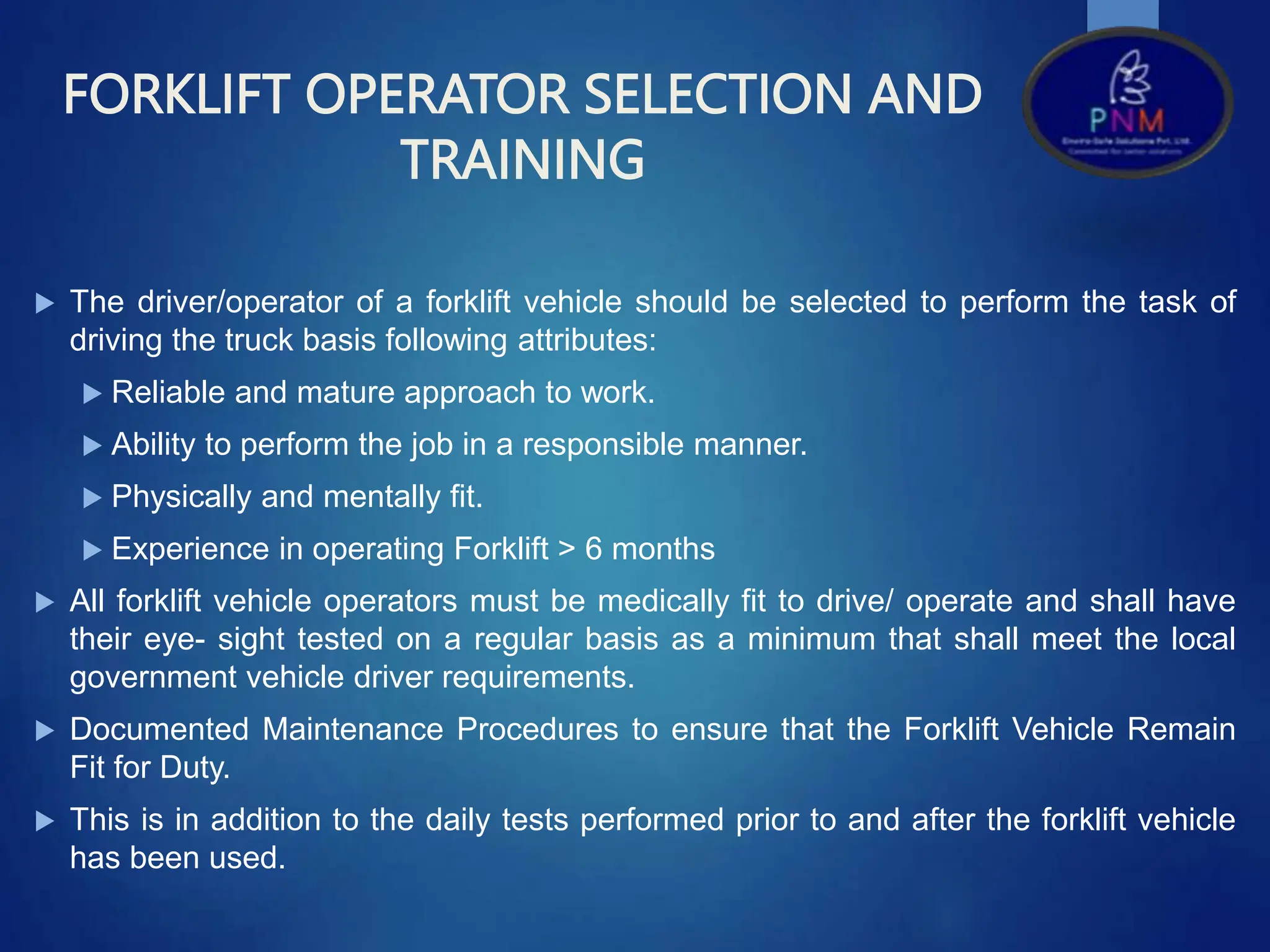 Forklift Training power point presentation | PPT