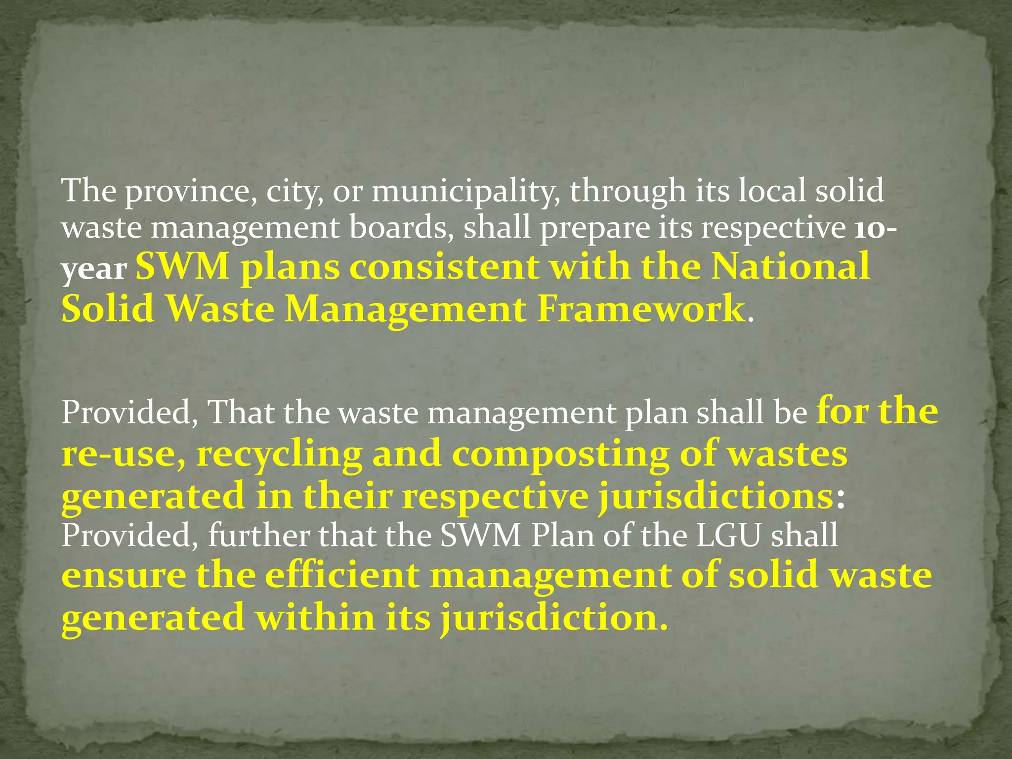 lecture on RA 9003 Ecological solid waste management | PPTX