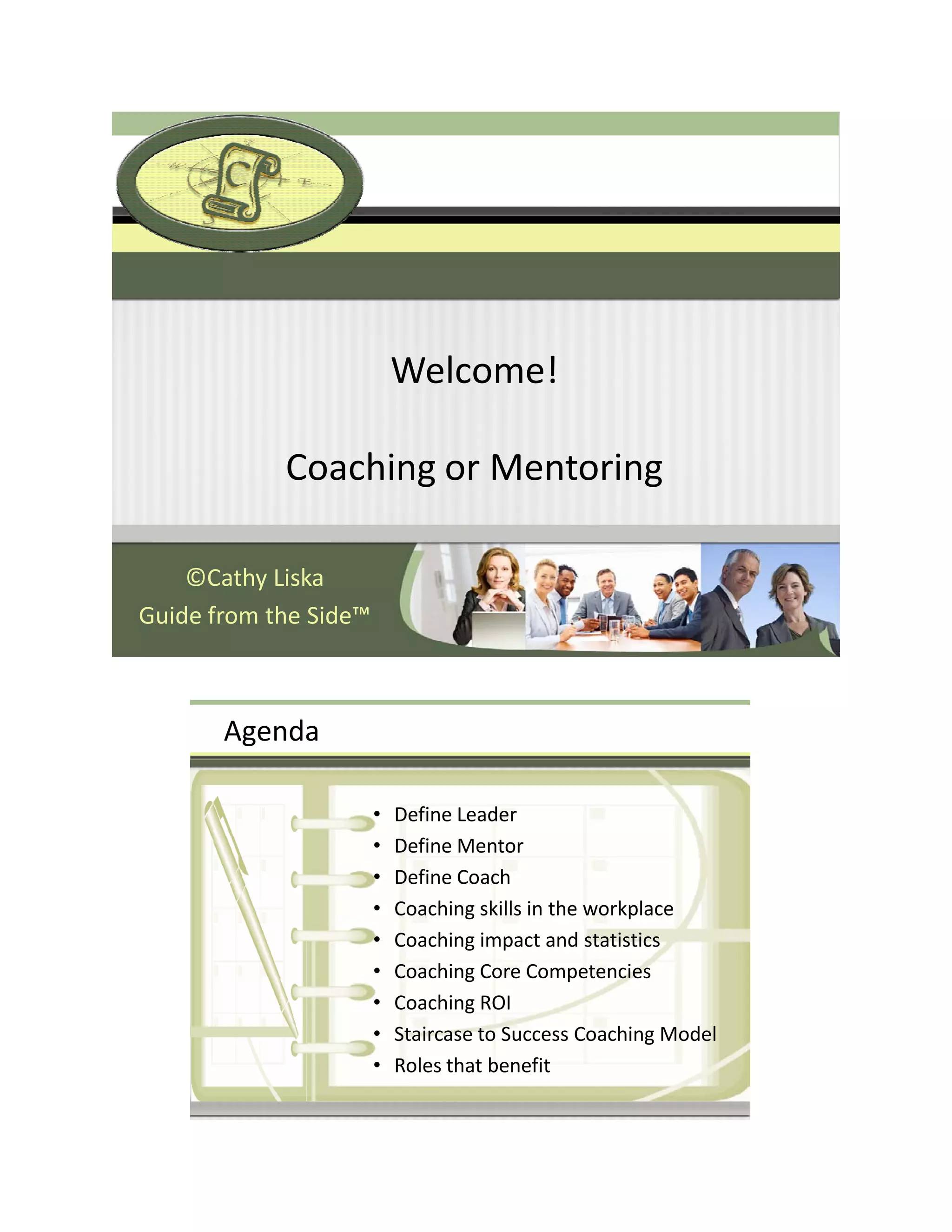 For leaders coaching vs. mentoring handout | PDF