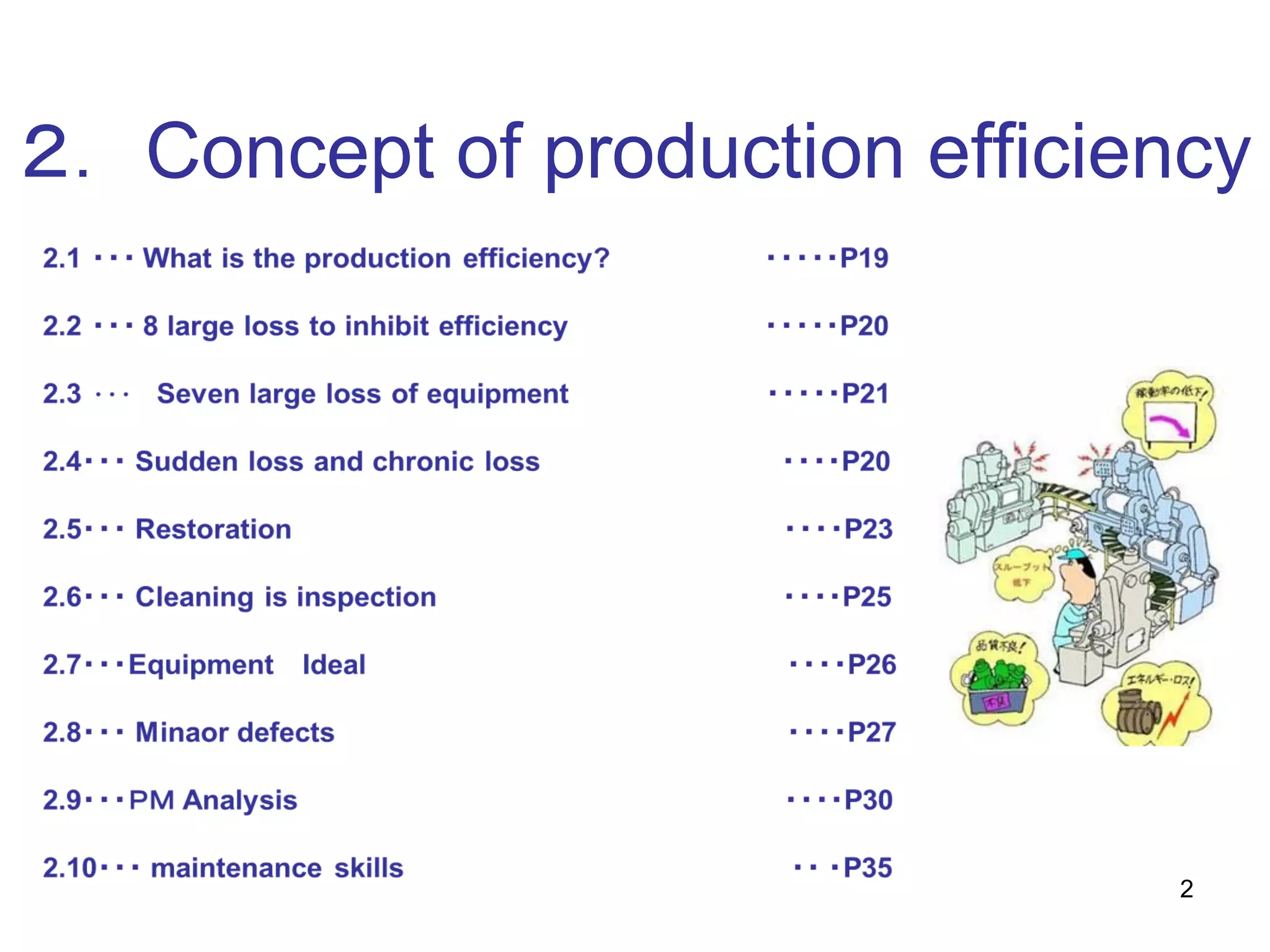 TPM For lean manufacturing chp 2 | concept of production efficiency ...