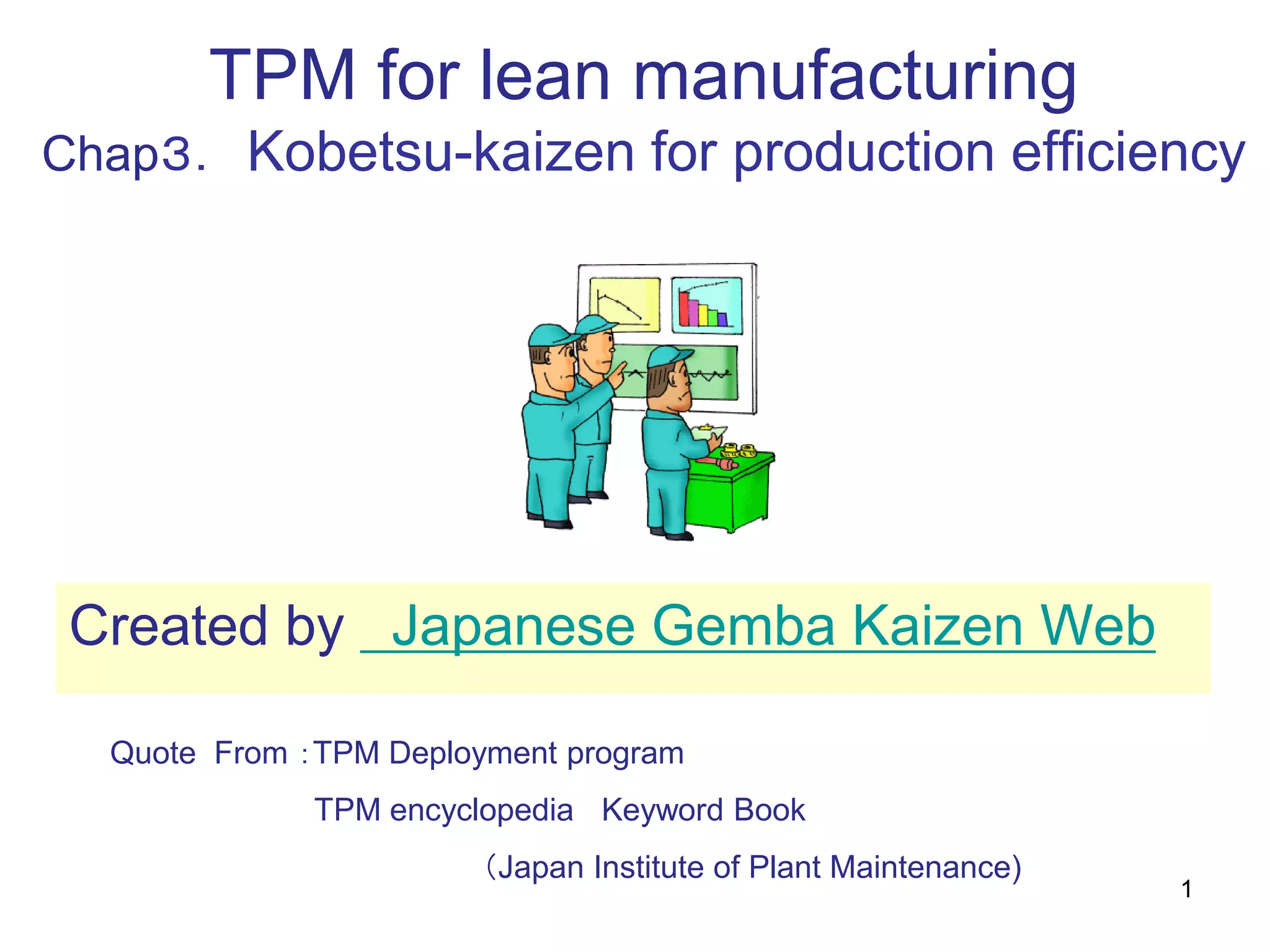TPM For lean manufacturing chp3 | kobetsu kaizen for production ...
