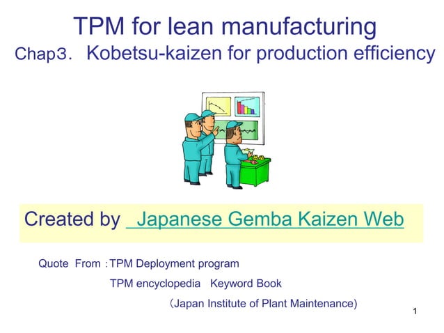 TPM For lean manufacturing chp3 | kobetsu kaizen for production ...