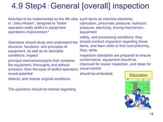 TPM for lean manufacturing chp4 step of “jlshu hozen “activities | PDF