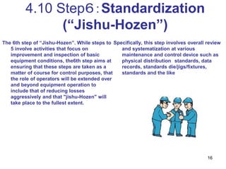 TPM for lean manufacturing chp4 step of “jlshu hozen “activities | PDF