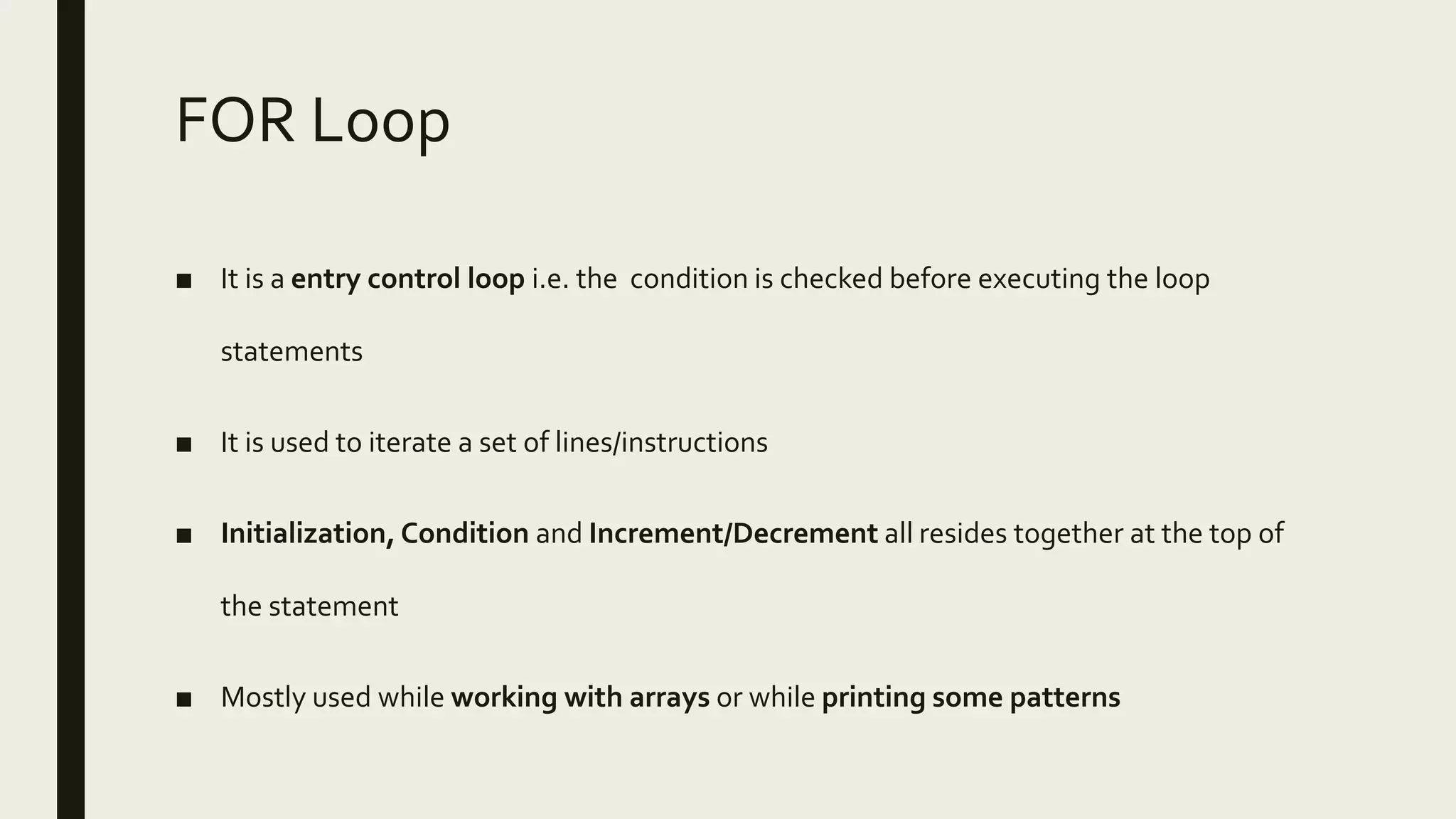 Basic for Loop in C | PPTX