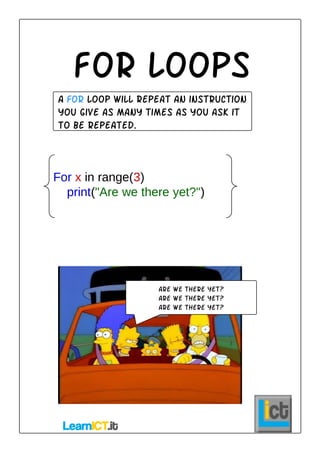 For loop | PDF