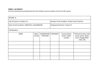 Form-1.-LAC-Profile.SCHOOL YEAR 2023-2024 | DOCX