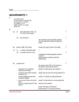 Form 1: Measurements | PDF
