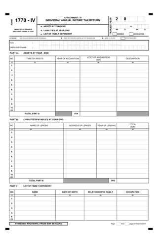 Form 1770-attachment iv | PDF | Personal Taxes | Personal Finance