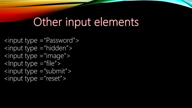 HTML Forms | PPTX | Web Design and HTML | Internet