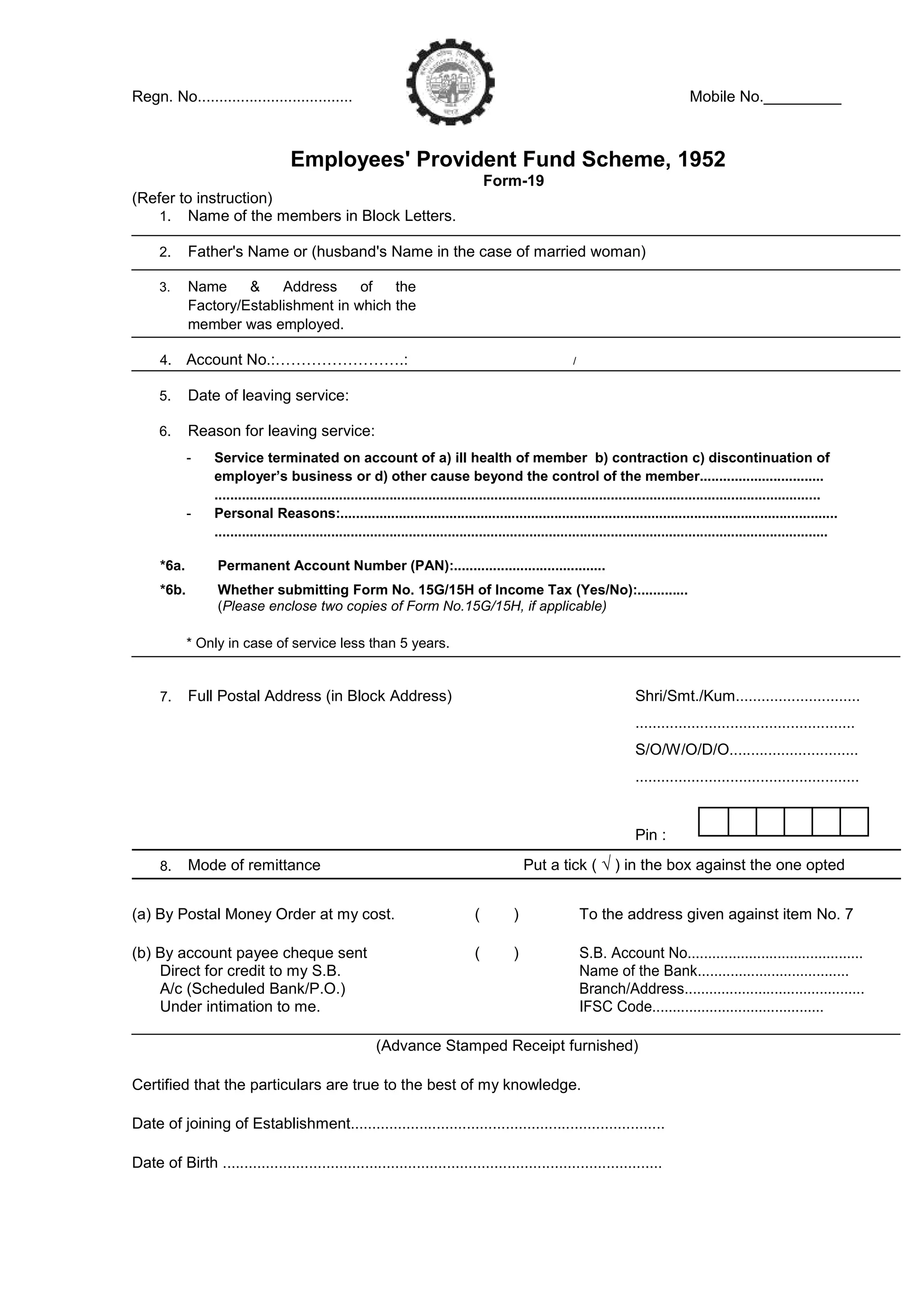 Form 19-new | PDF
