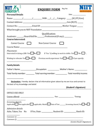 Form | DOCX | Educational Assessment | Education