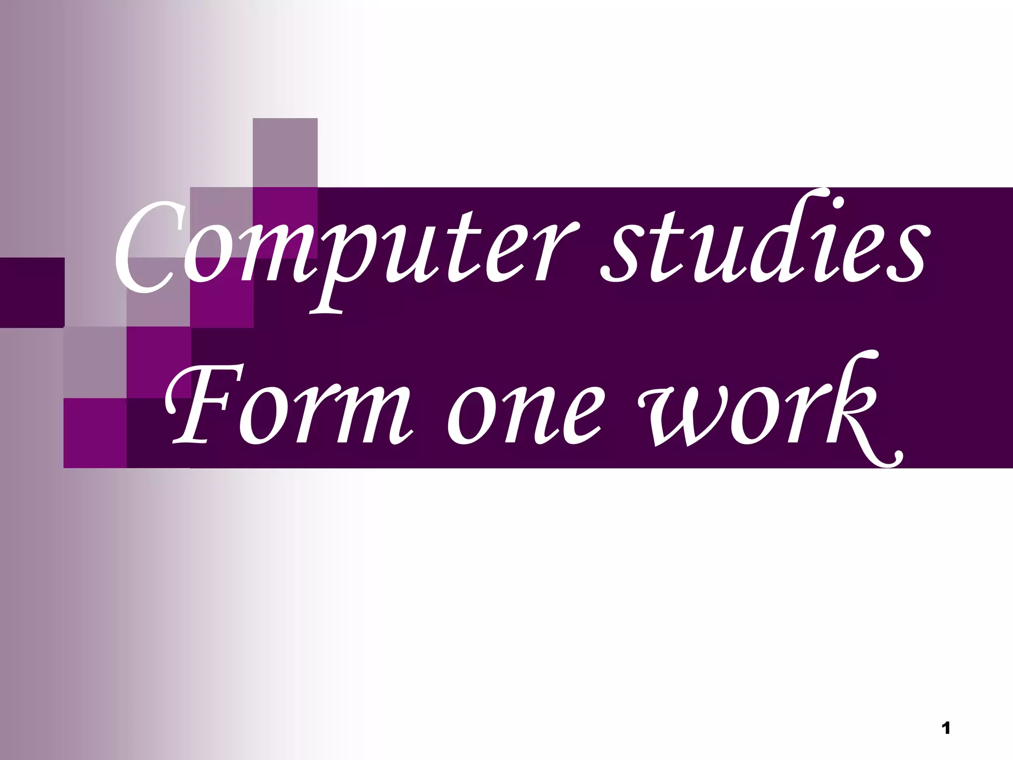 Form 1 Computer Notes All Chapterspdf 