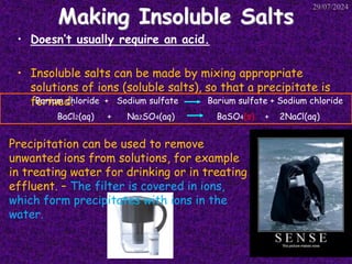 FORM-2-9-MAKING-SALTS- Soluble and insoluble salts.pptx | Chemistry ...