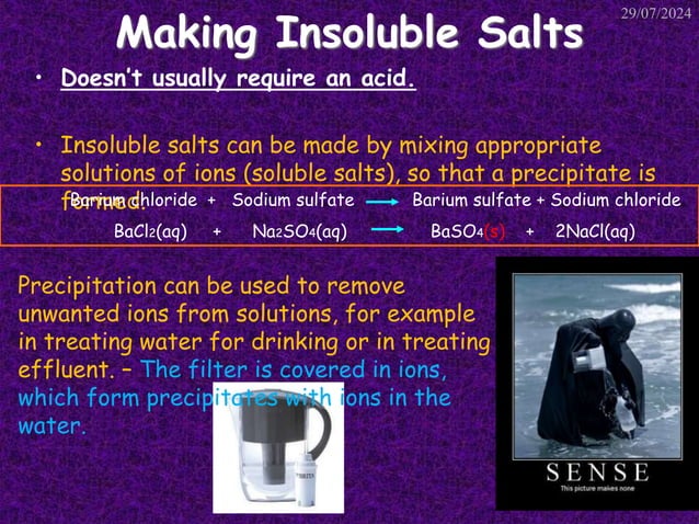 FORM-2-9-MAKING-SALTS- Soluble and insoluble salts.pptx | Chemistry ...
