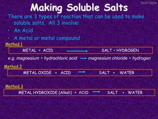 FORM-2-9-MAKING-SALTS- Soluble and insoluble salts.pptx | Chemistry ...