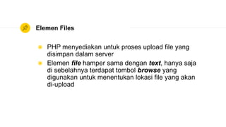 Penggunaan FORM dalam pemrograman web | PPTX