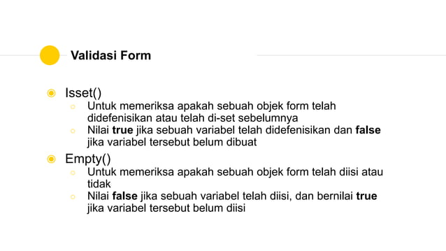 Penggunaan FORM dalam pemrograman web | PPTX