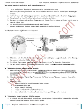 Form 5 biology notes chapter 3 - Coordination | PDF