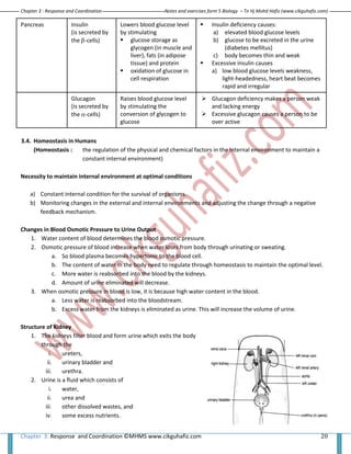Form 5 biology notes chapter 3 - Coordination | PDF