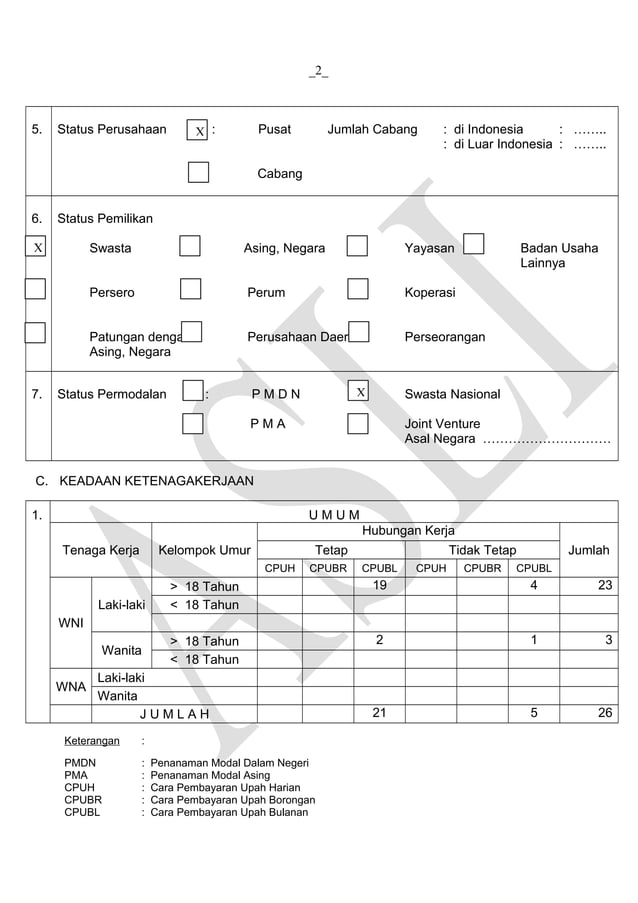 Form wajib lapor | DOC