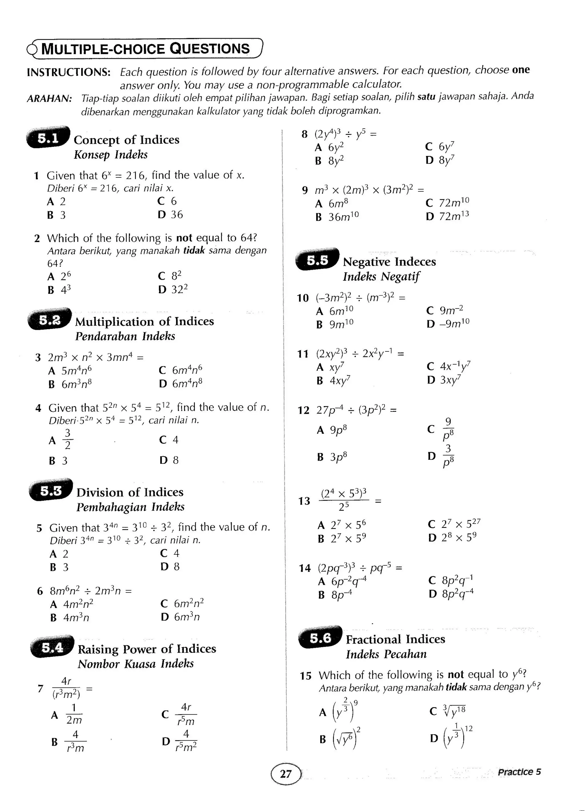 Form 3-maths-chapter-3-indices | PDF
