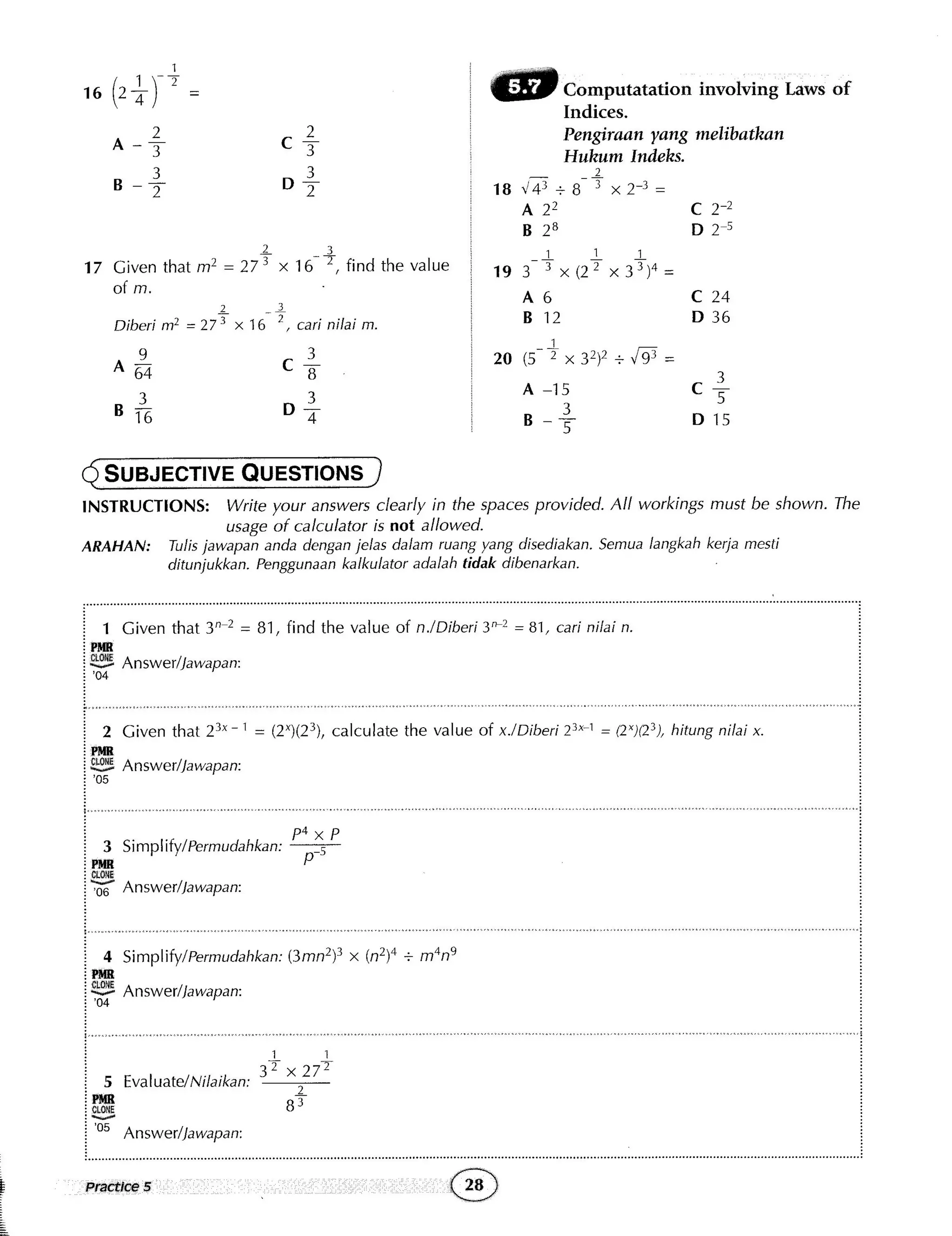 Form 3-maths-chapter-3-indices | PDF