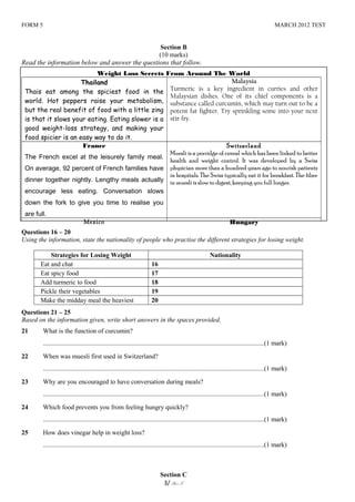 Form 5 English test | DOC