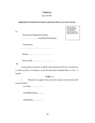 Form 6A-Application for inclusion of name in electoral roll by an ...