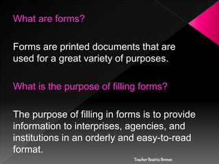 Form Filling | PPTX