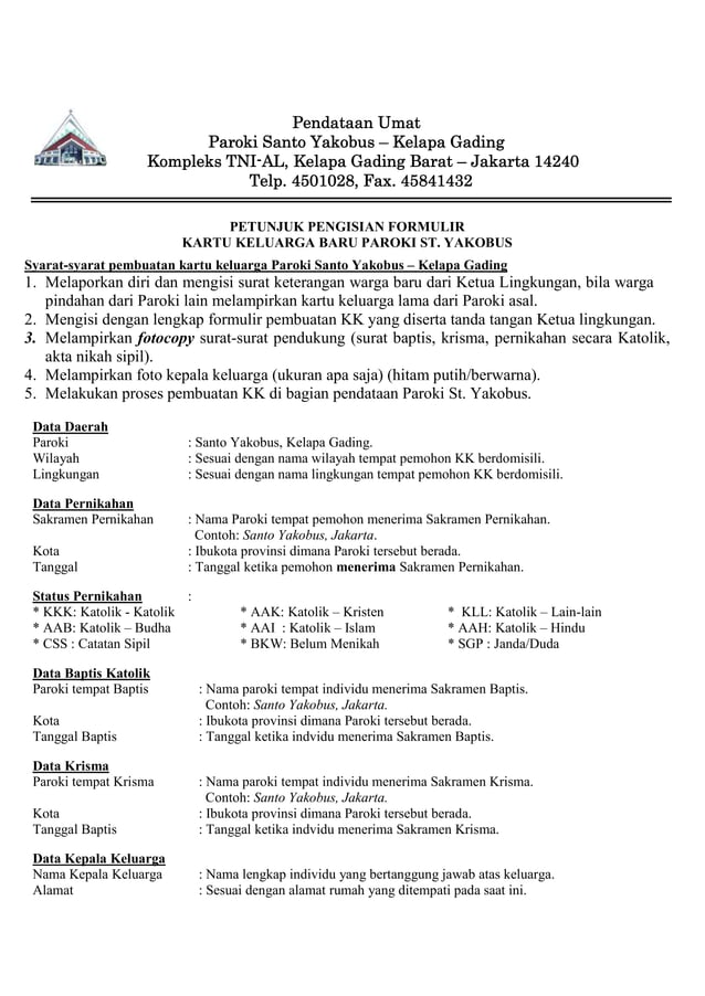 Form kk-paroki-yakobus | PDF