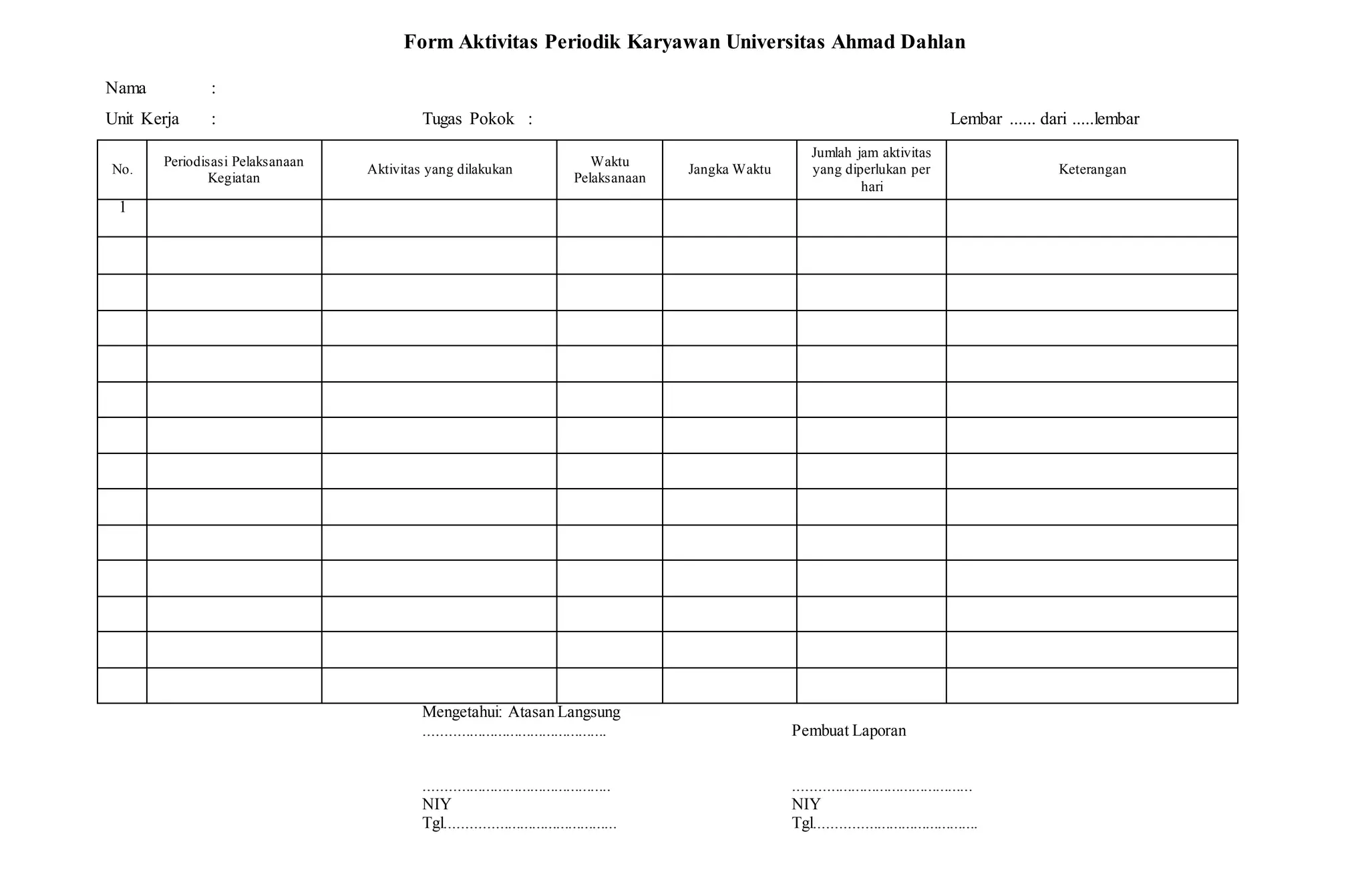 Form laporan-kerja-karyawan | DOCX
