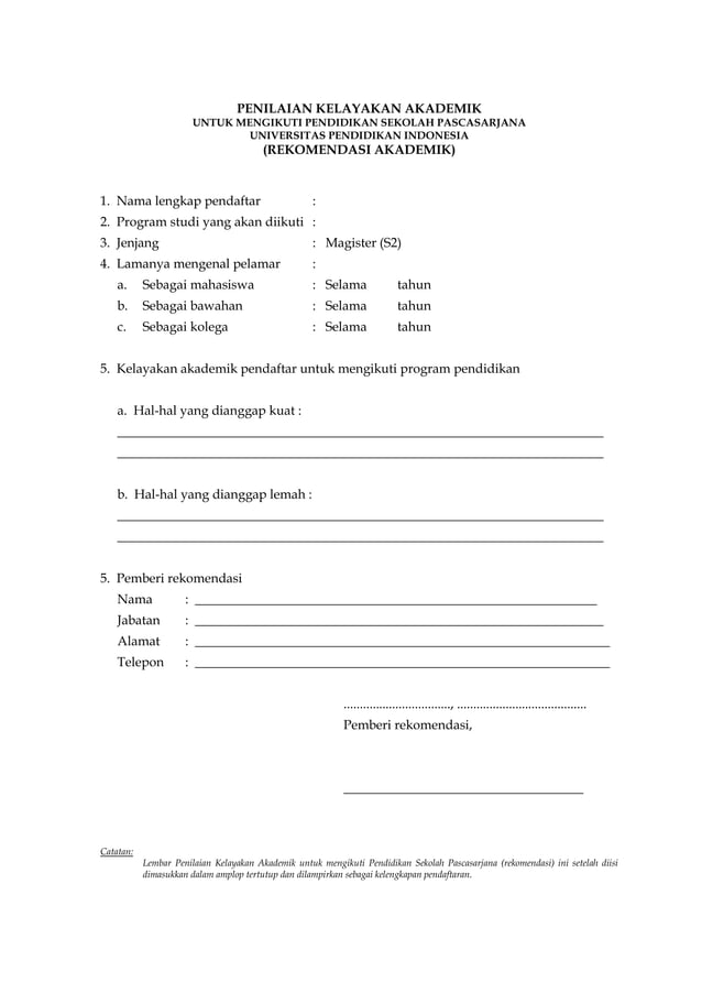 Form pendaftaran-s2- upi | DOCX