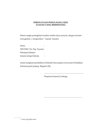 Form pendaftaran-s2- upi | DOCX