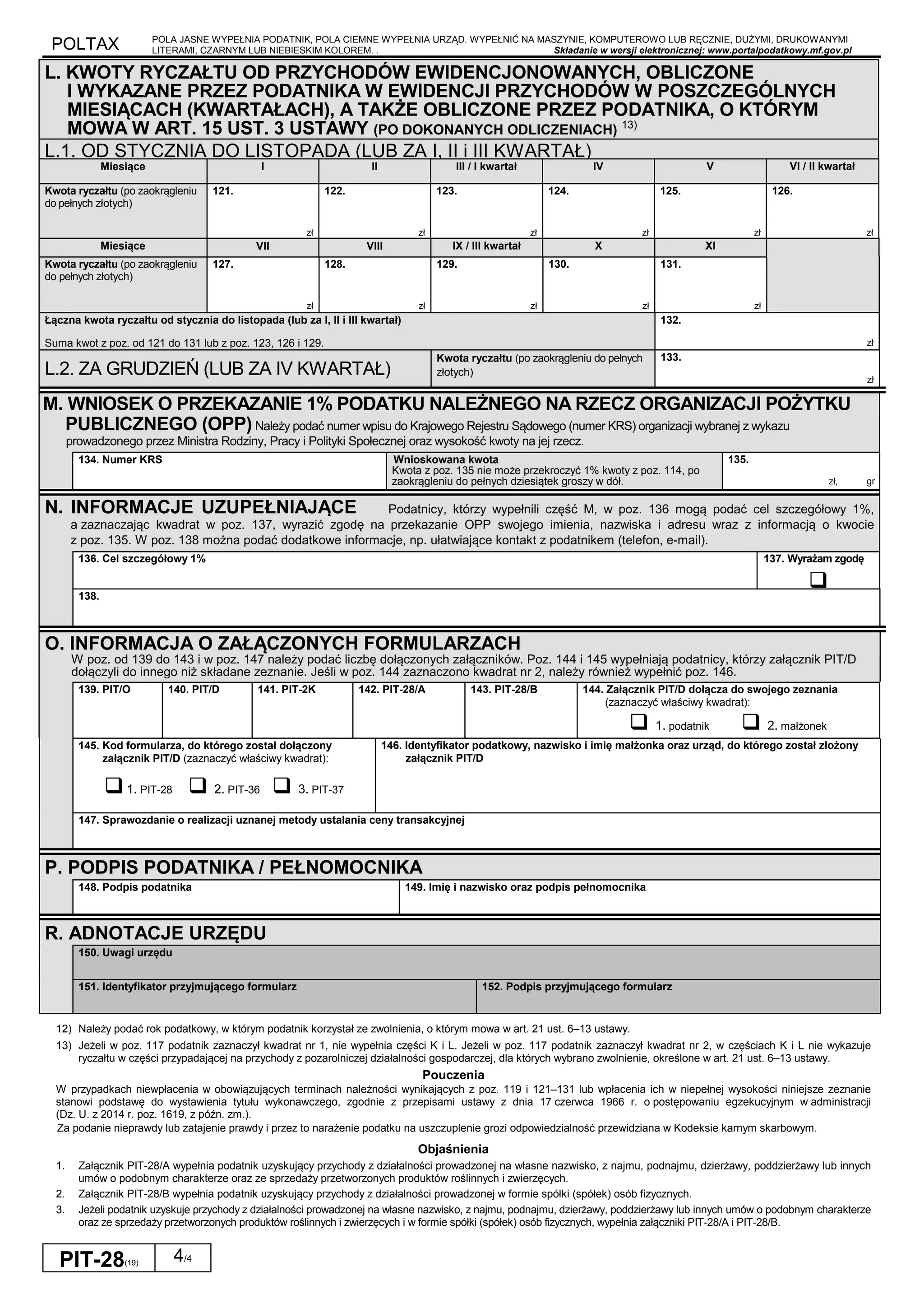 Form pit-28-19-2015-2016 | PDF