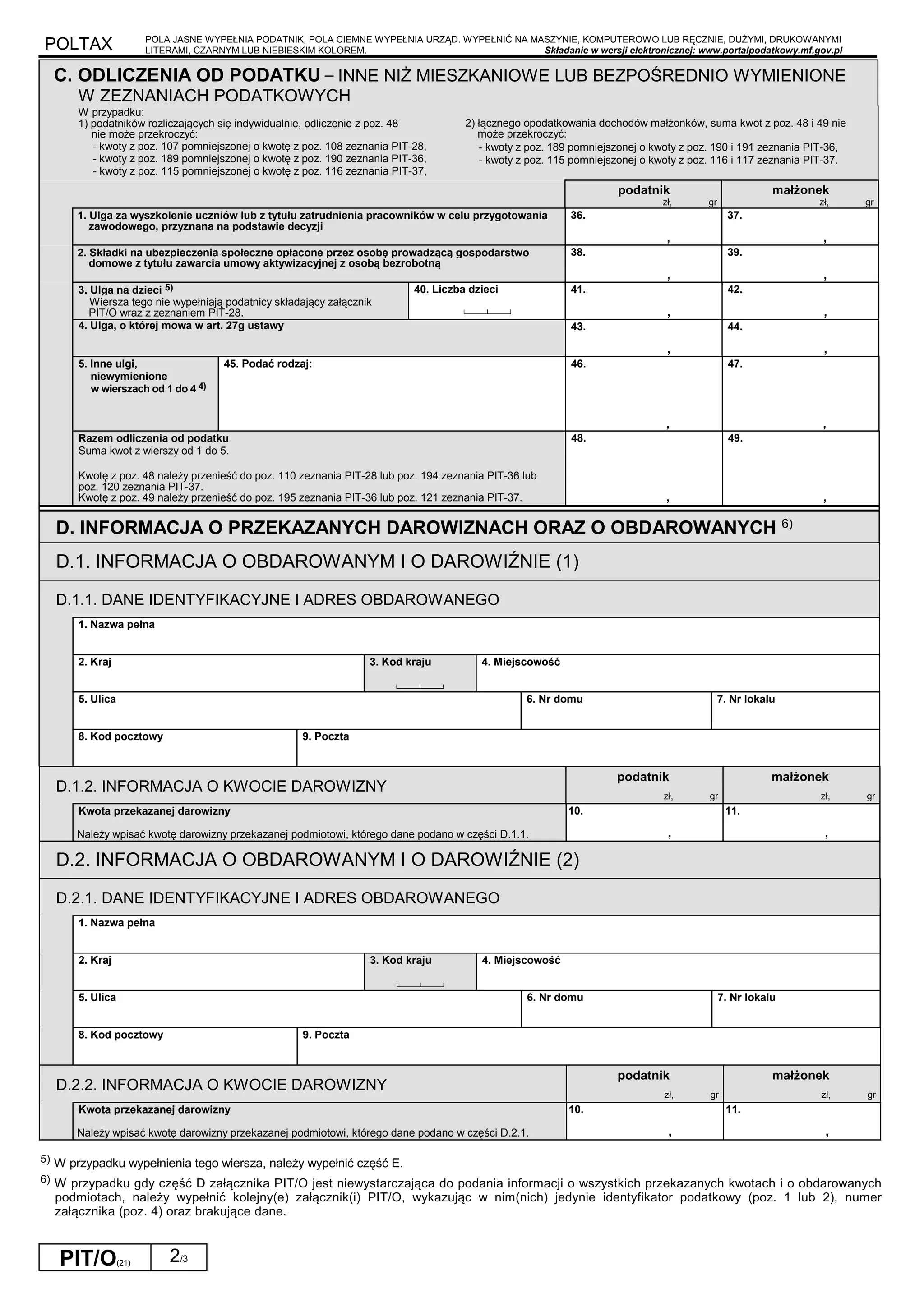Form pit o 21- 2015-2016 | PDF