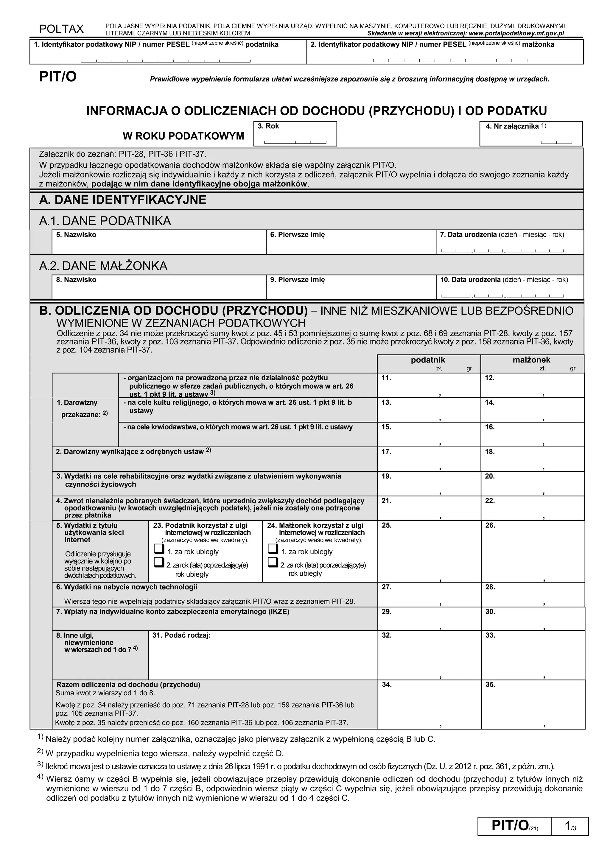 Form pit o 21- 2015-2016 | PDF