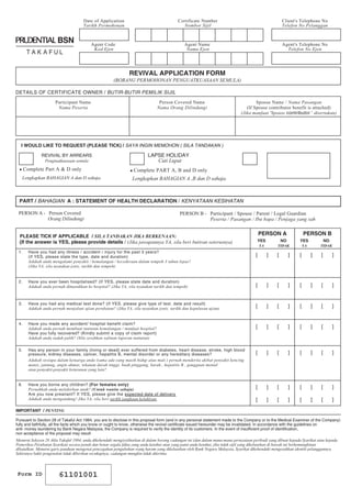 Revival Application Form | PDF