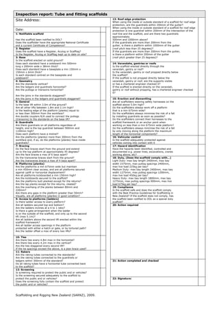 Form scaffold-inspection-report-tube-fitting-scaffolds | PDF