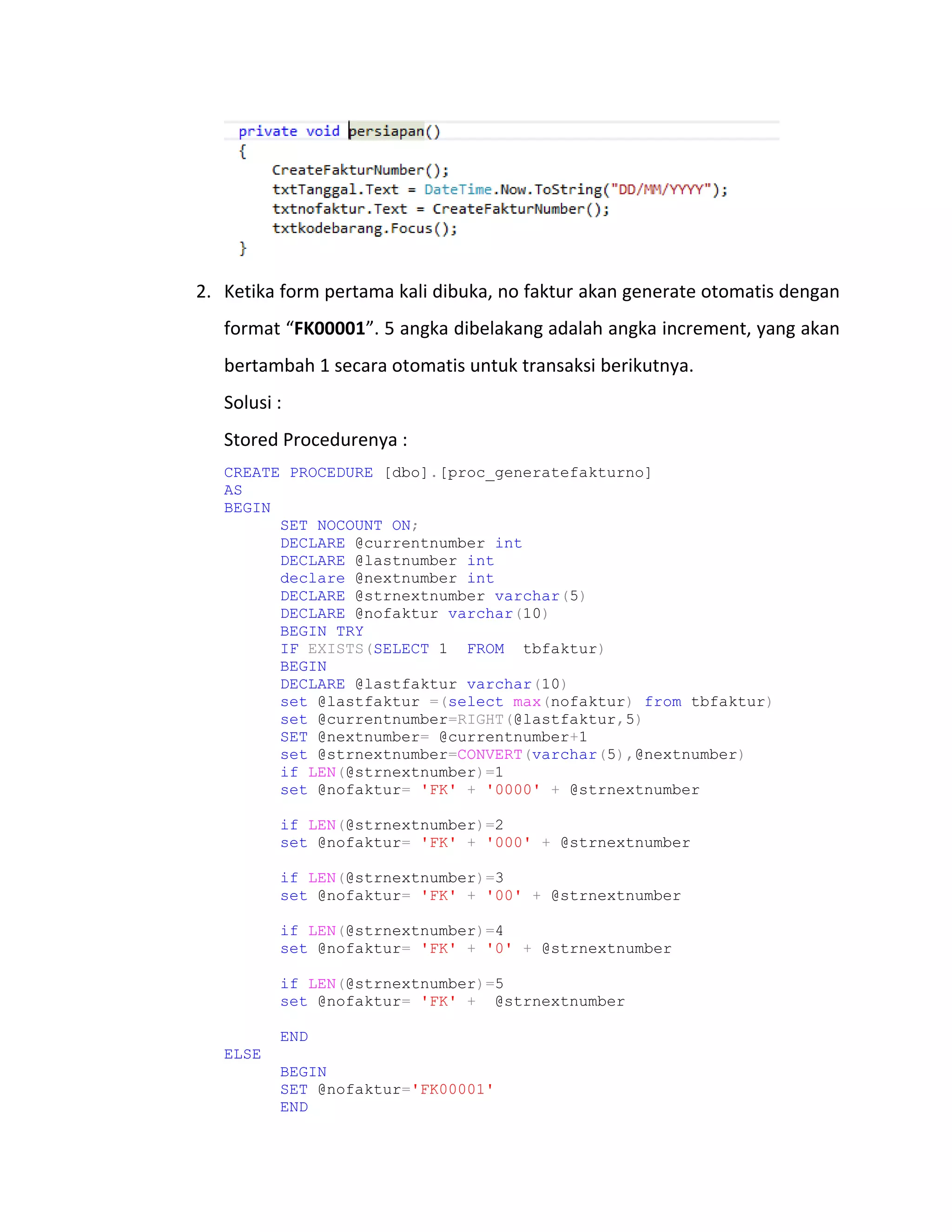 Form transaksi - penjualan Visual Studio | PDF