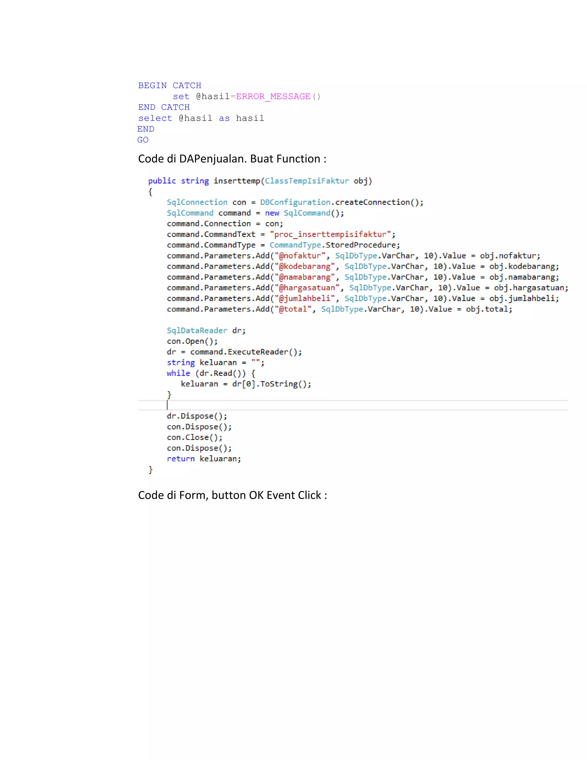 Form transaksi - penjualan Visual Studio | PDF