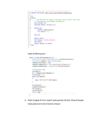 Form transaksi - penjualan Visual Studio | PDF