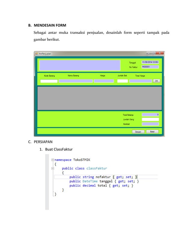 Form transaksi - penjualan Visual Studio | PDF