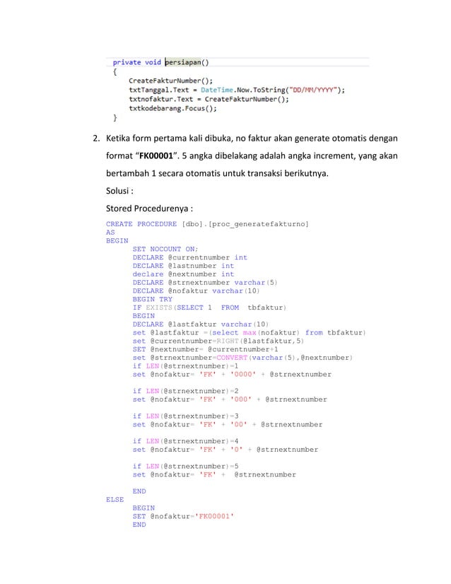 Form transaksi - penjualan Visual Studio | PDF