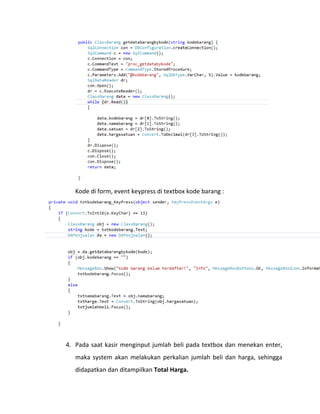 Form transaksi - penjualan Visual Studio | PDF