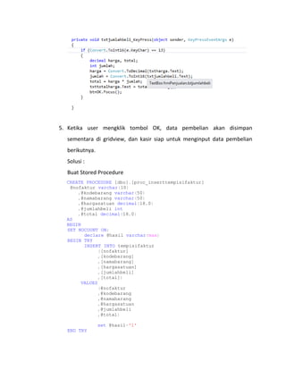 Form transaksi - penjualan Visual Studio | PDF