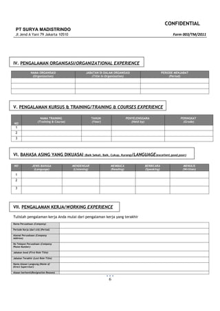 Form 003(1) aplikasi karyawan | DOC